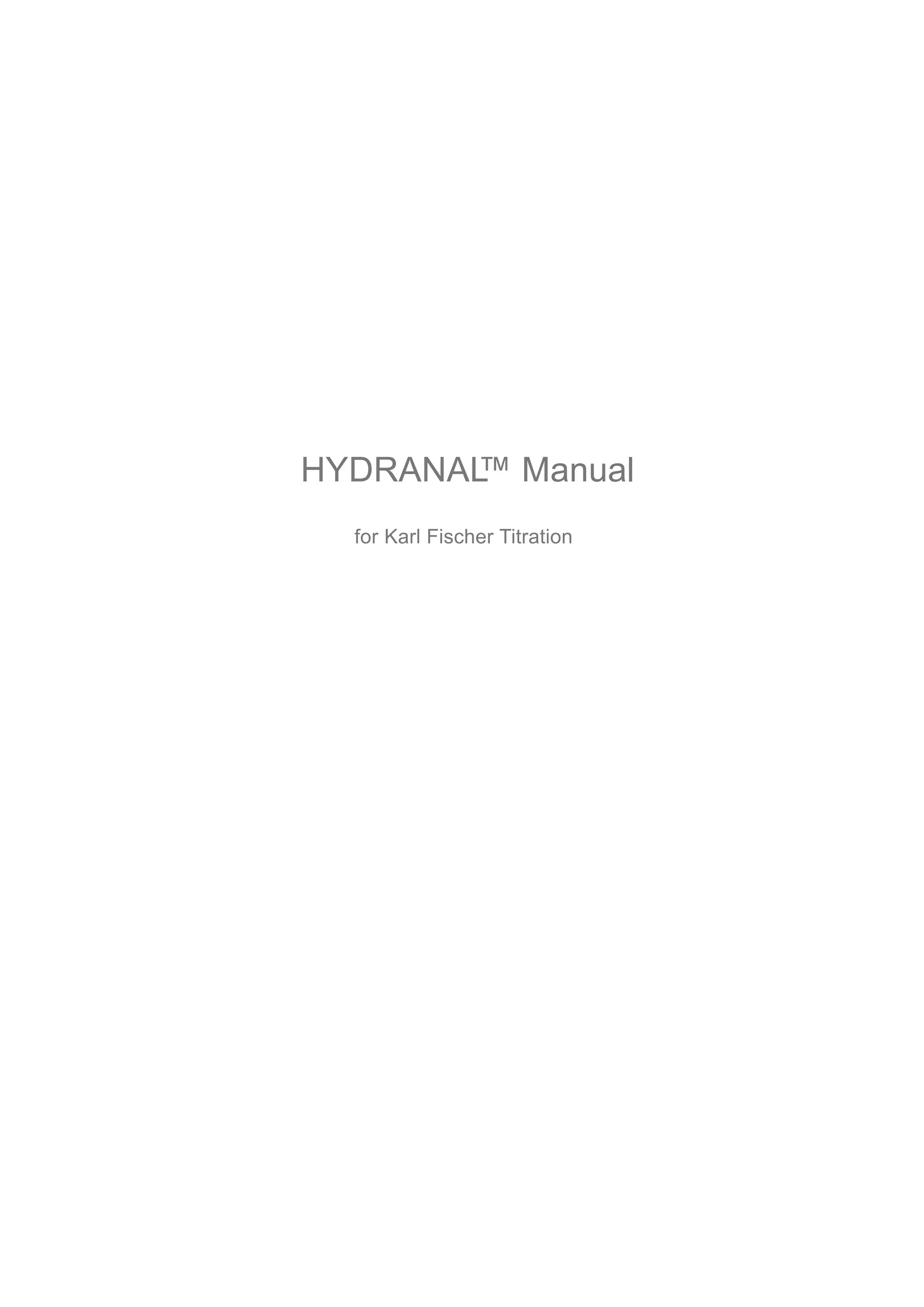 Honeywell Hydranal Manual | PPTX