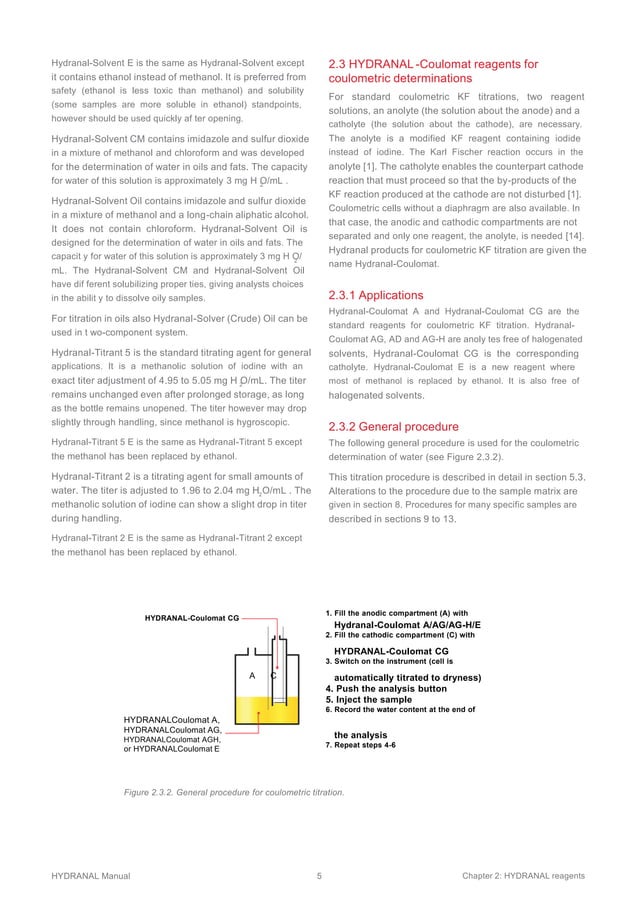 Honeywell Hydranal Manual | PPTX | Chemistry | Science