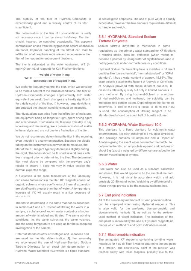 Honeywell Hydranal Manual | PPTX | Chemistry | Science