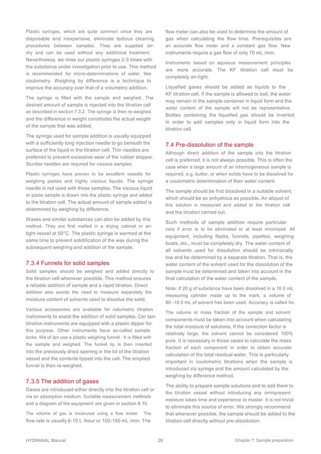 Honeywell Hydranal Manual | PPTX | Chemistry | Science
