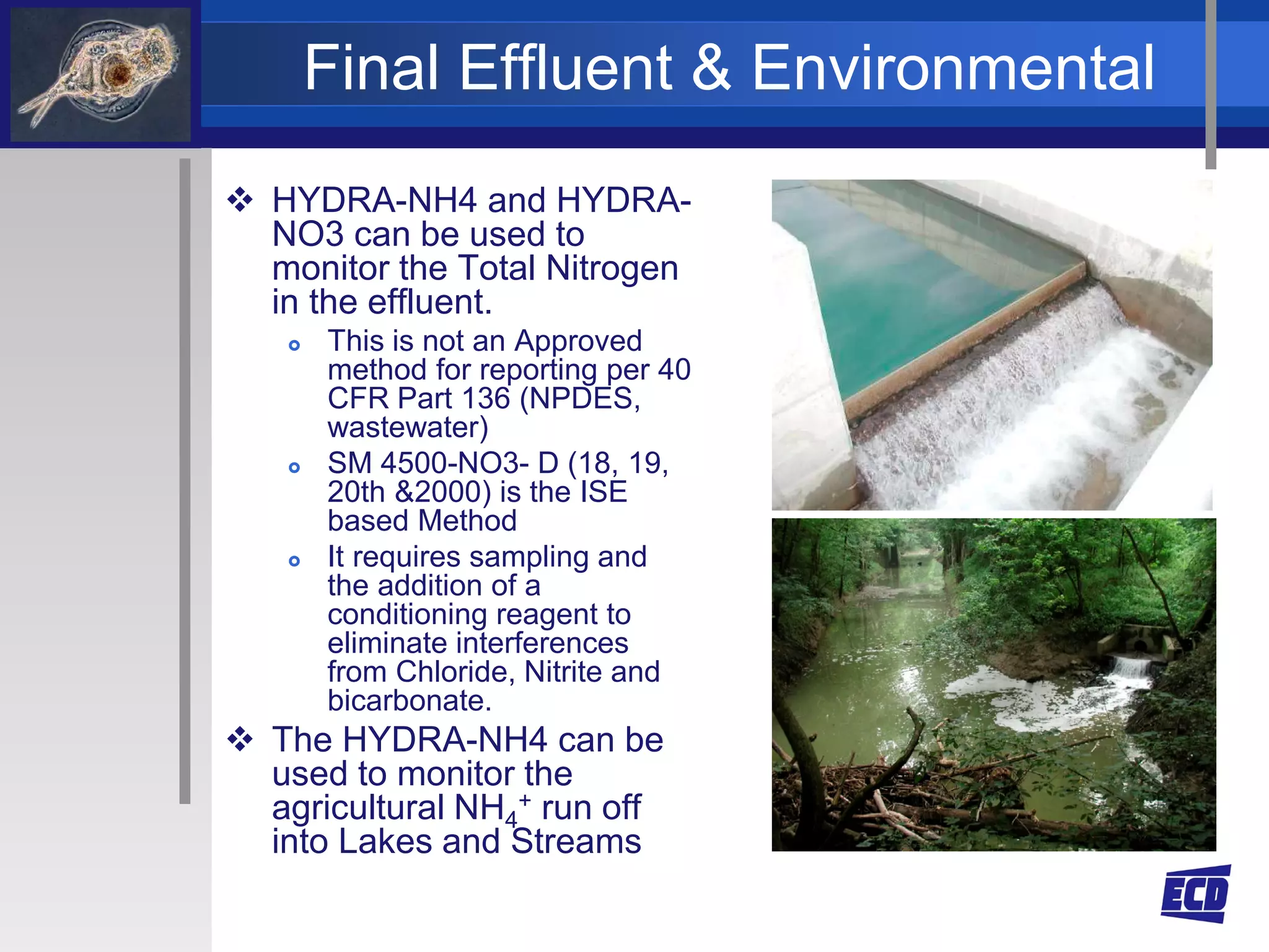 Ammonium & Nitrate Analyzers for Water Treatment | PPT