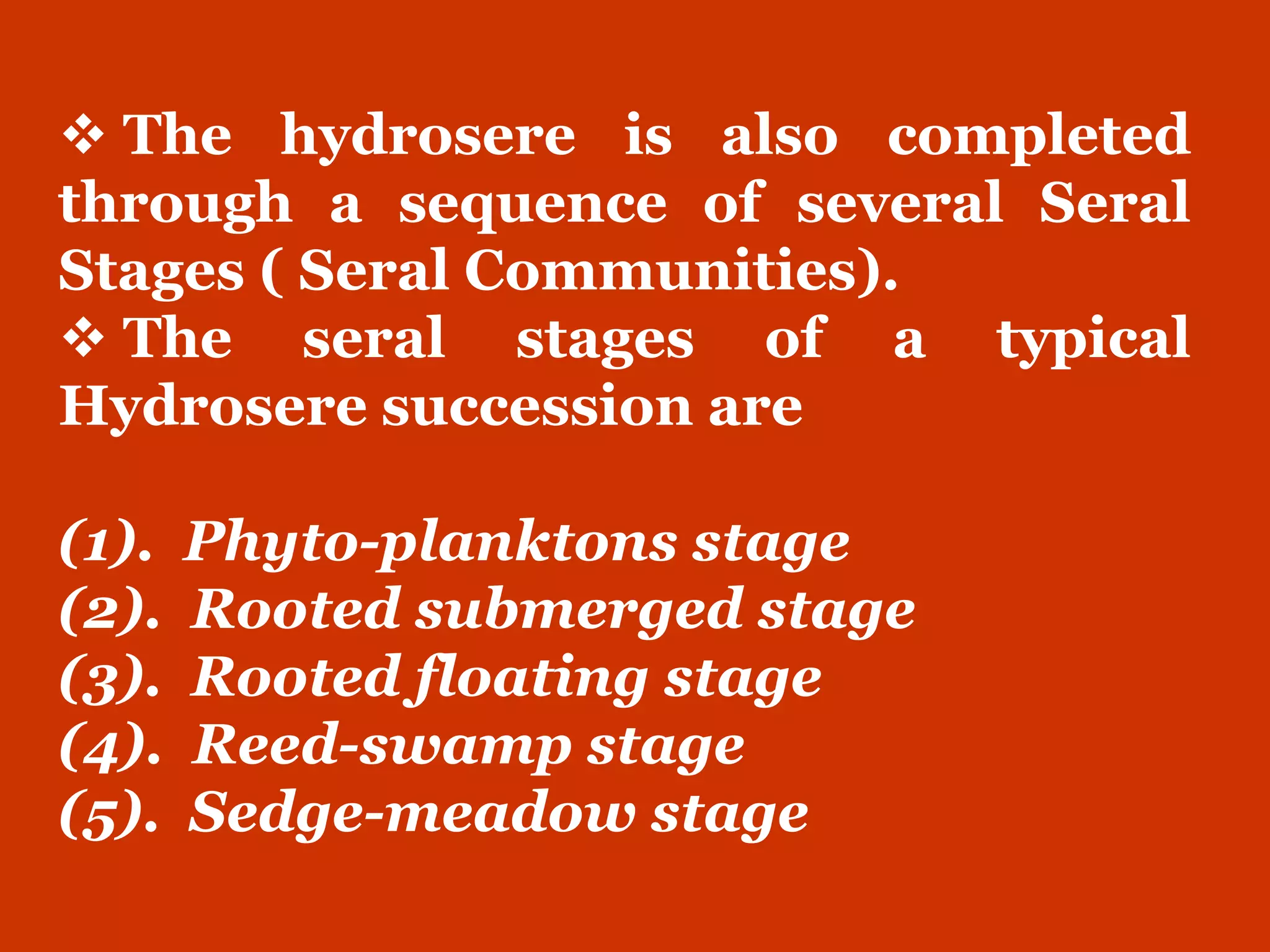 Hydrosere (Hydrarch Succession) | PPTX