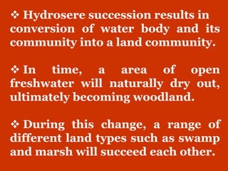 Hydrosere (Hydrarch Succession) | PPTX