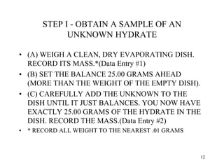 The Formula of a Hydrate | PPSX