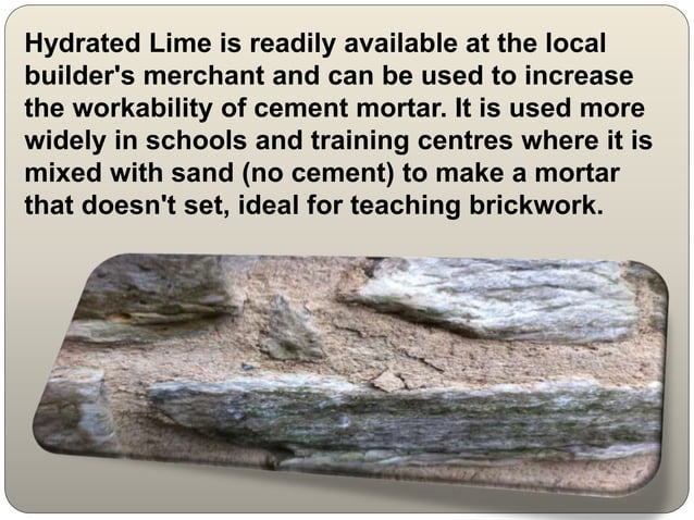 Hydrated lime mortar | PPTX | Civil Engineering Industry | Industries