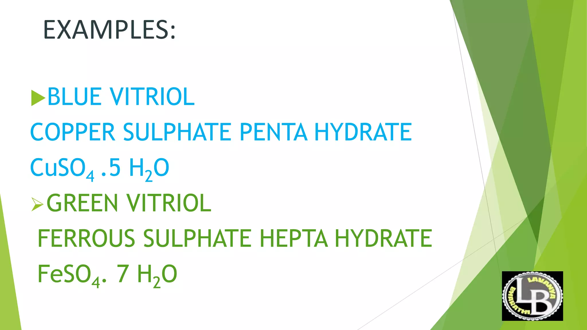 Hydrated salts | PPTX