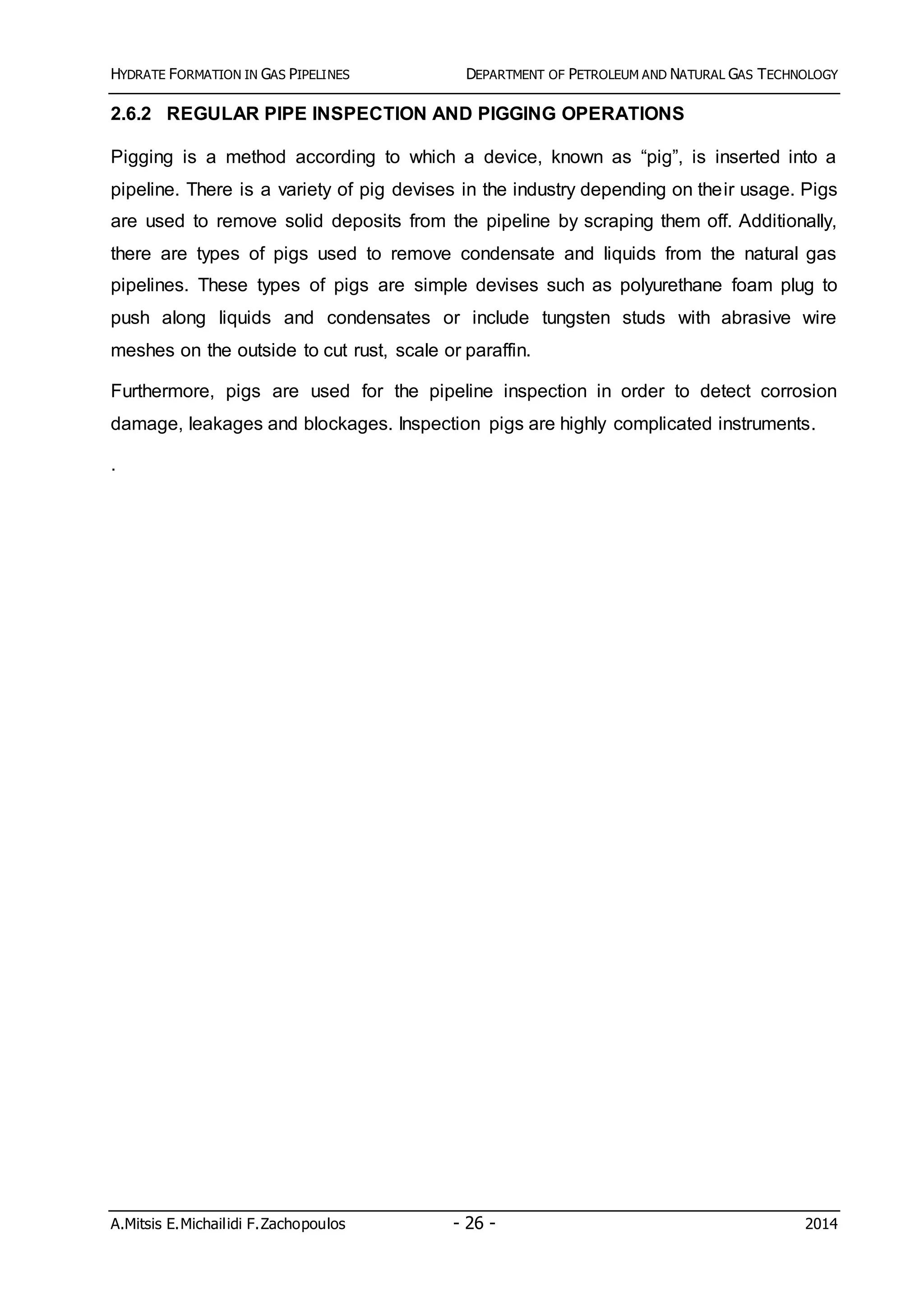 Hydrate formation in gas pipelines | DOCX