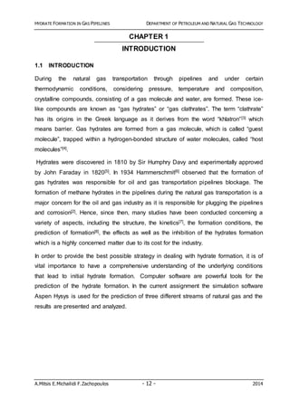 Hydrate formation in gas pipelines | DOCX | Chemistry | Science