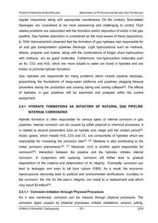 Hydrate formation in gas pipelines | DOCX | Chemistry | Science