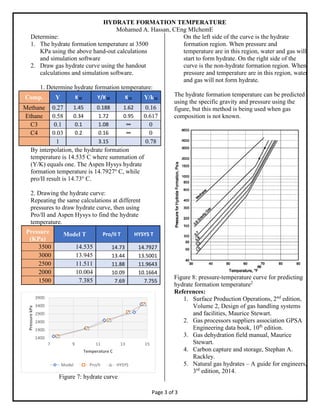 Hydrate formation temperature prediction | PDF