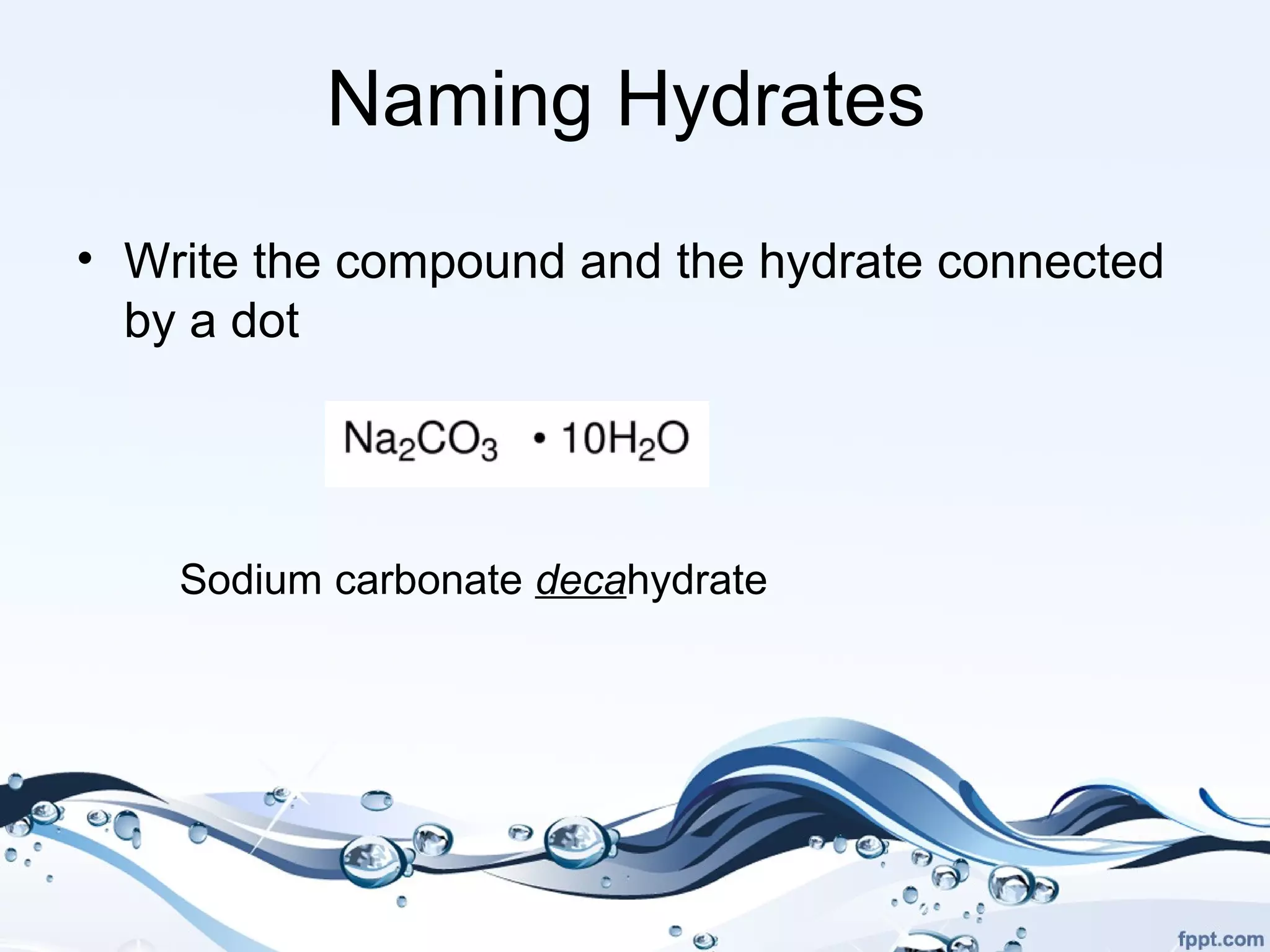 Hydrates lecture | PPT