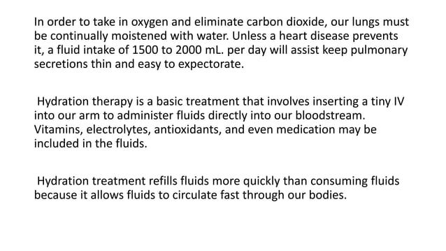 Hydration.pptx | Lung and Respiratory Health | Diseases and Conditions