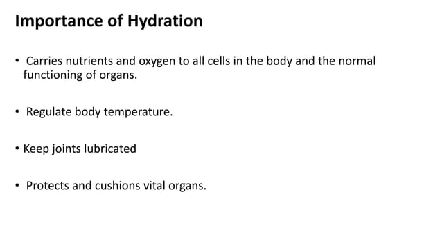 Hydration.pptx | Lung and Respiratory Health | Diseases and Conditions