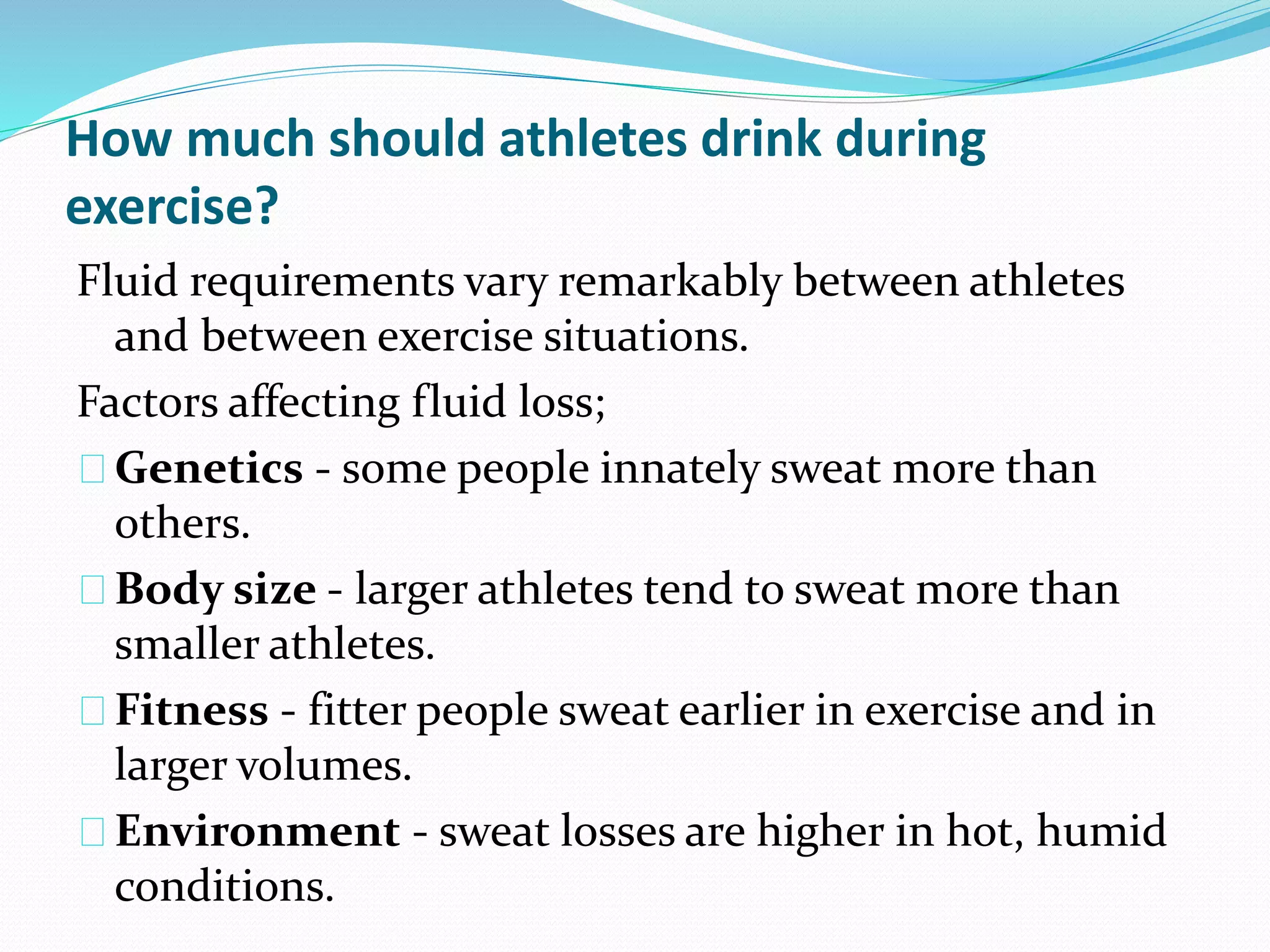 Hydration and the role of Sports Drinks | PPTX