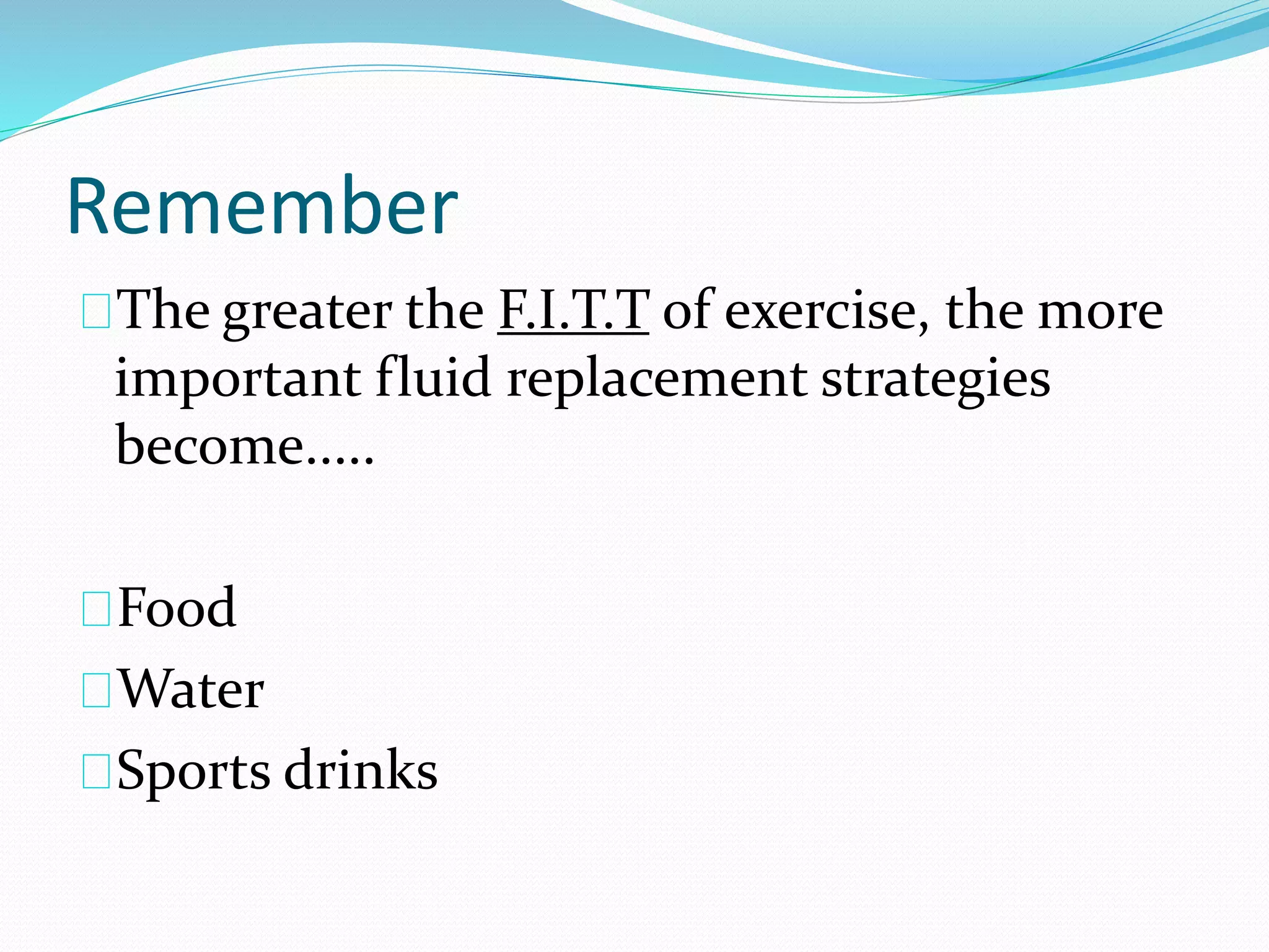 Hydration and the role of Sports Drinks | PPTX