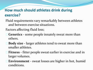 Hydration and the role of Sports Drinks | PPTX