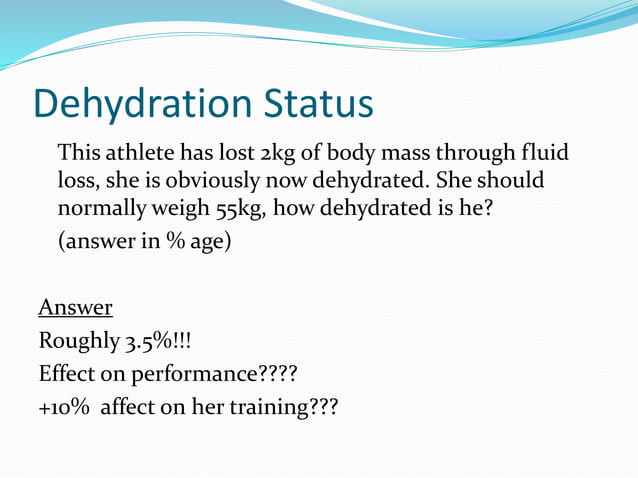 Hydration and the role of Sports Drinks | PPTX
