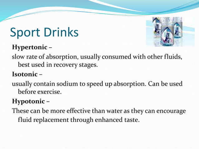 Hydration and the role of Sports Drinks | PPTX