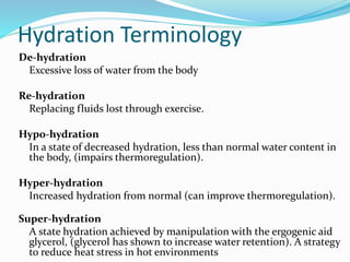 Hydration and the role of Sports Drinks | PPTX