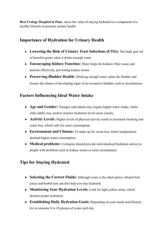 Hydration and Urinary Health: Discover Your Ideal Water Intake | PDF