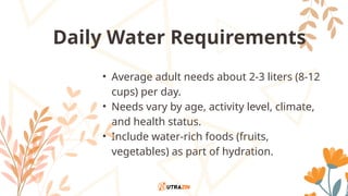 The Importance of Hydration for Health | Nutrazin | PPTX