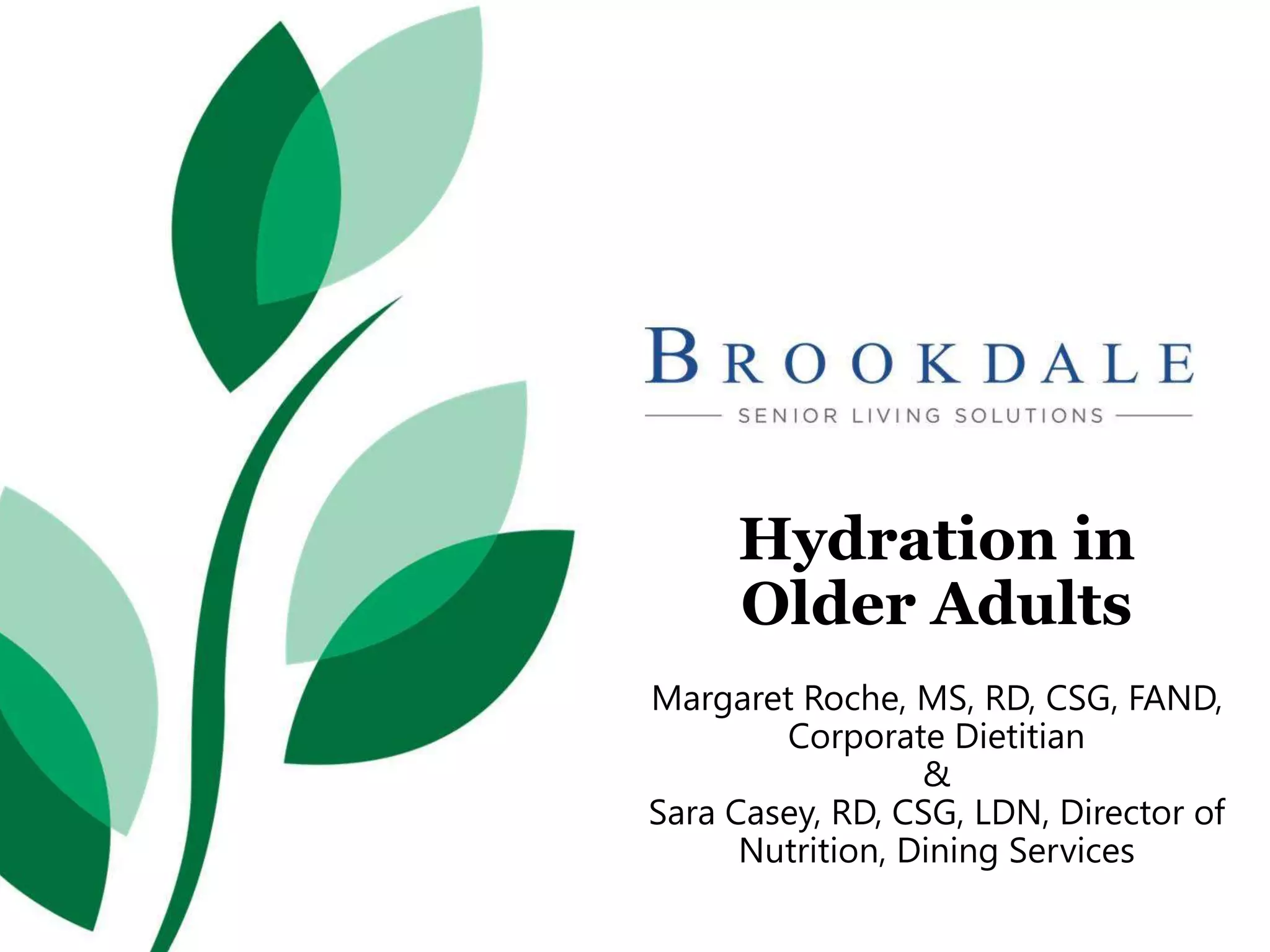 Hydration in the Older Adult | PPTX
