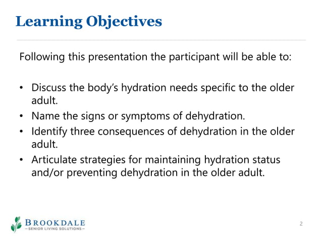 Hydration in the Older Adult | PPTX