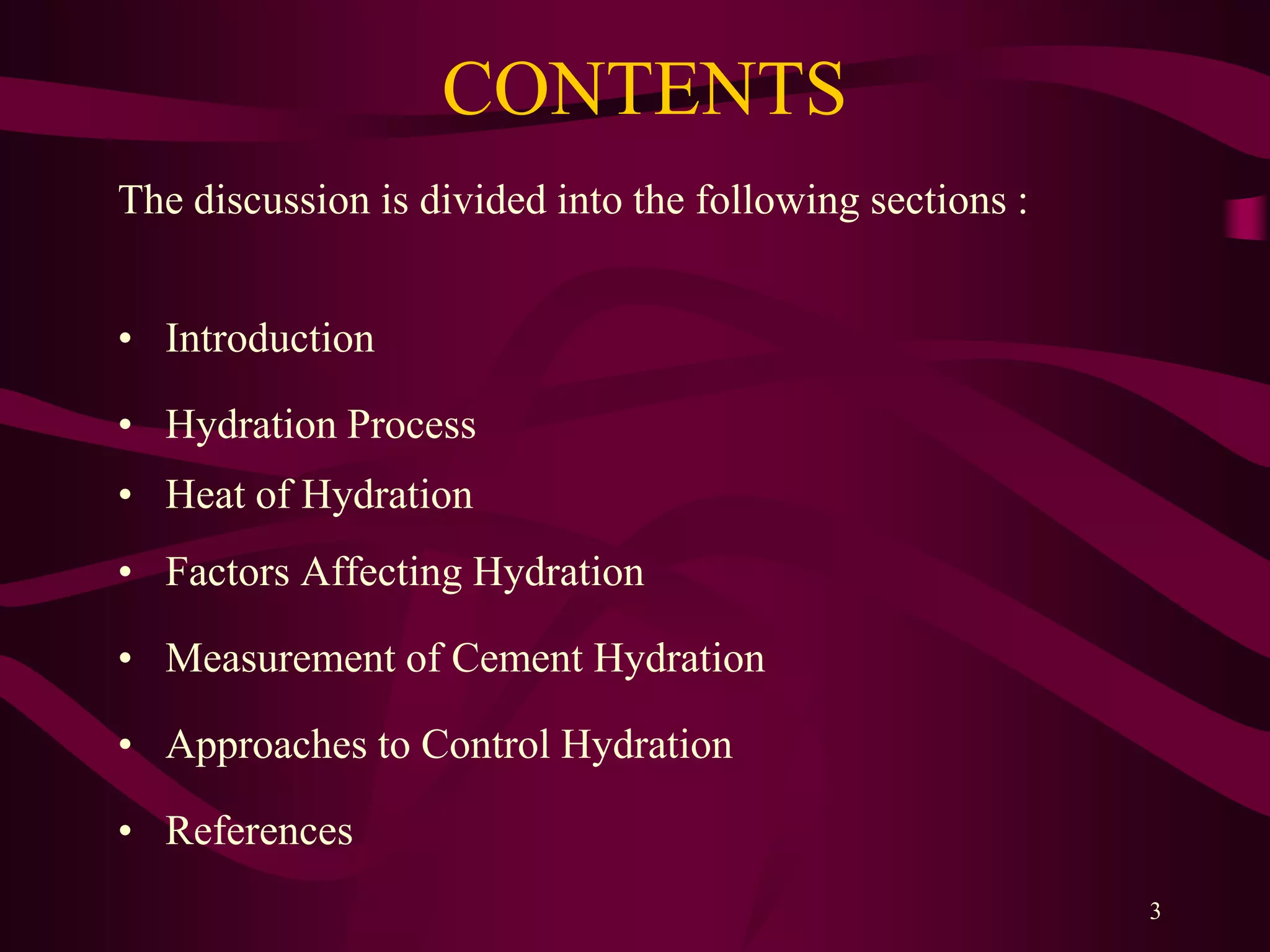 Hydration of cement | PPTX