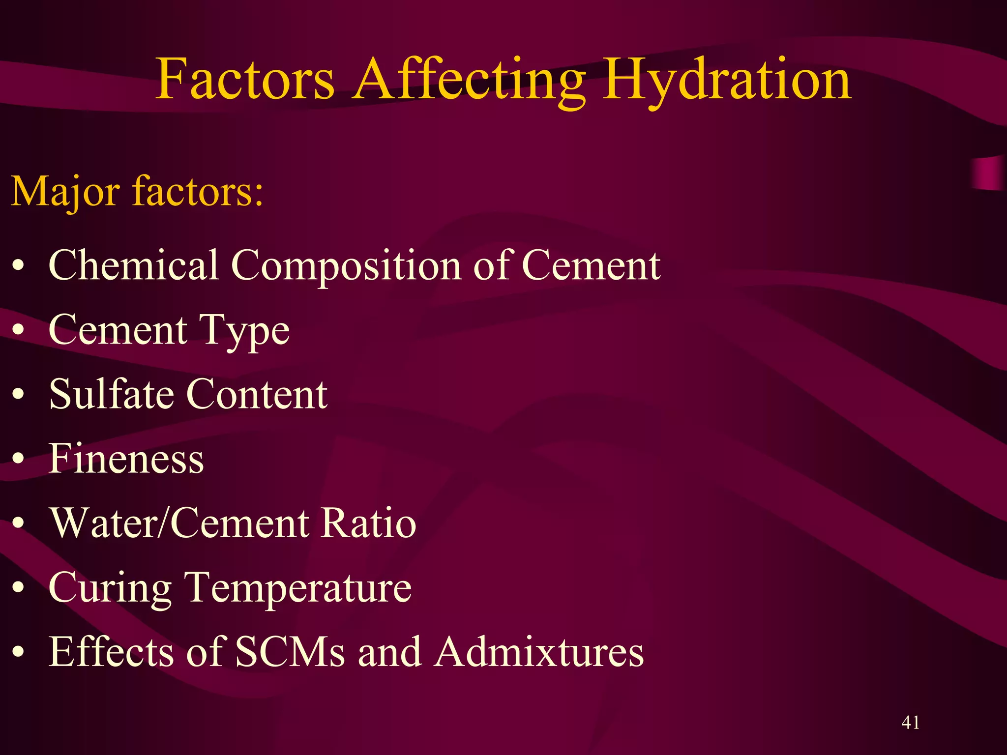Hydration of cement | PPTX