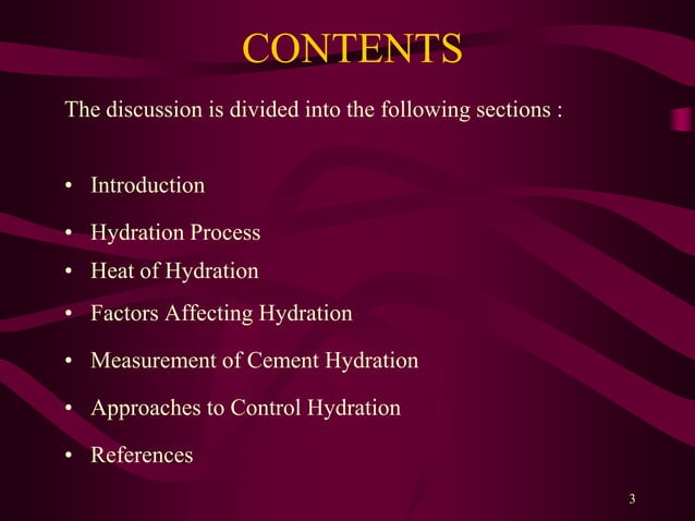 Hydration of cement | PPTX