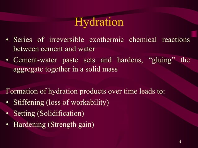 Hydration of cement | PPTX