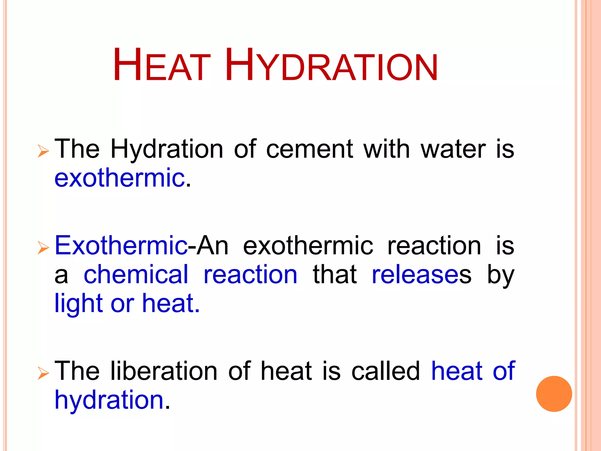 Hydration of cement | PPTX