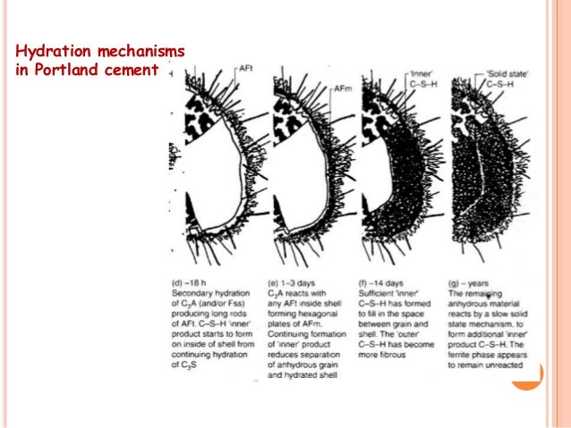 Hydration of cement