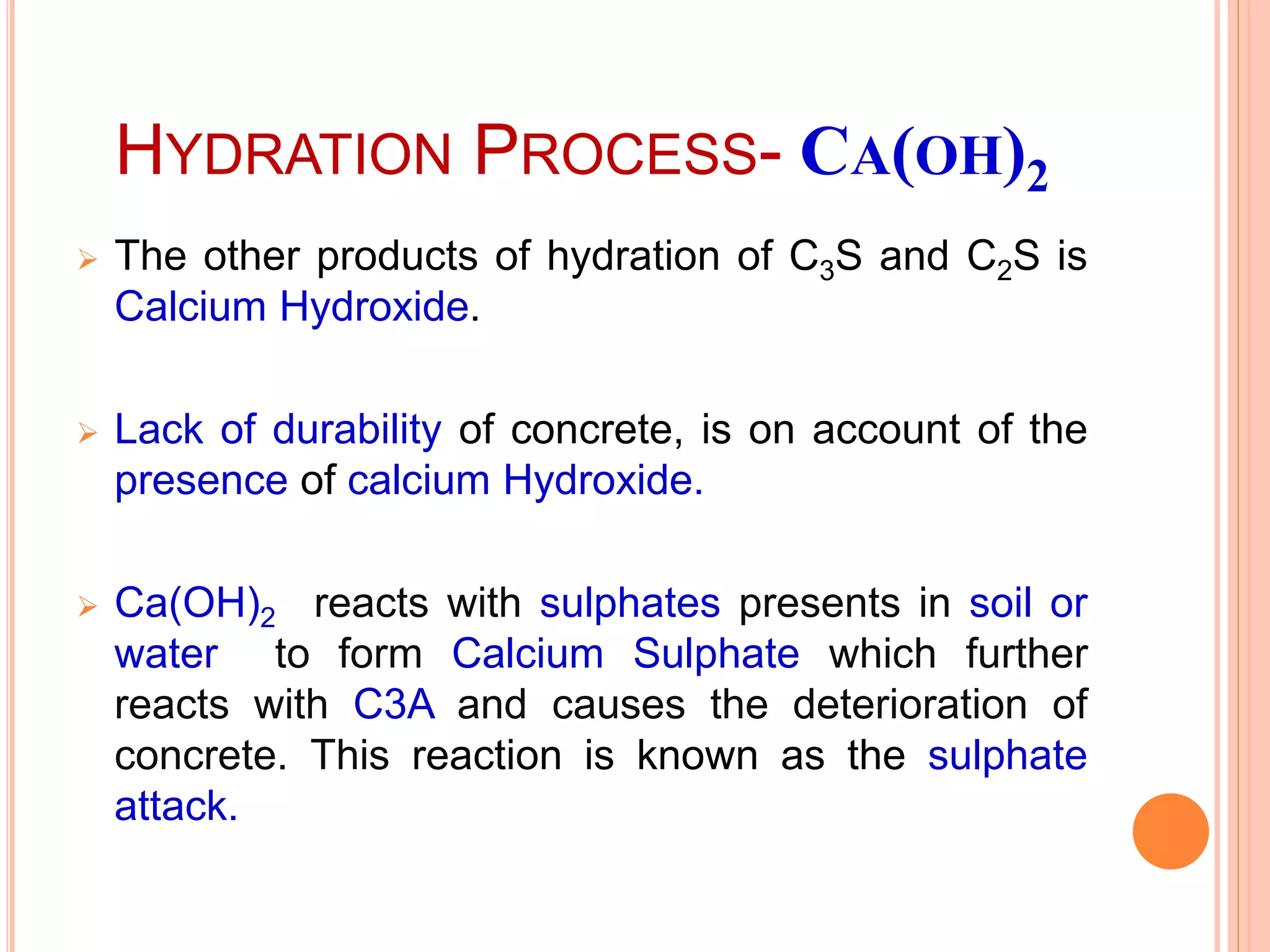 Hydration of cement | PDF | Chemistry | Science