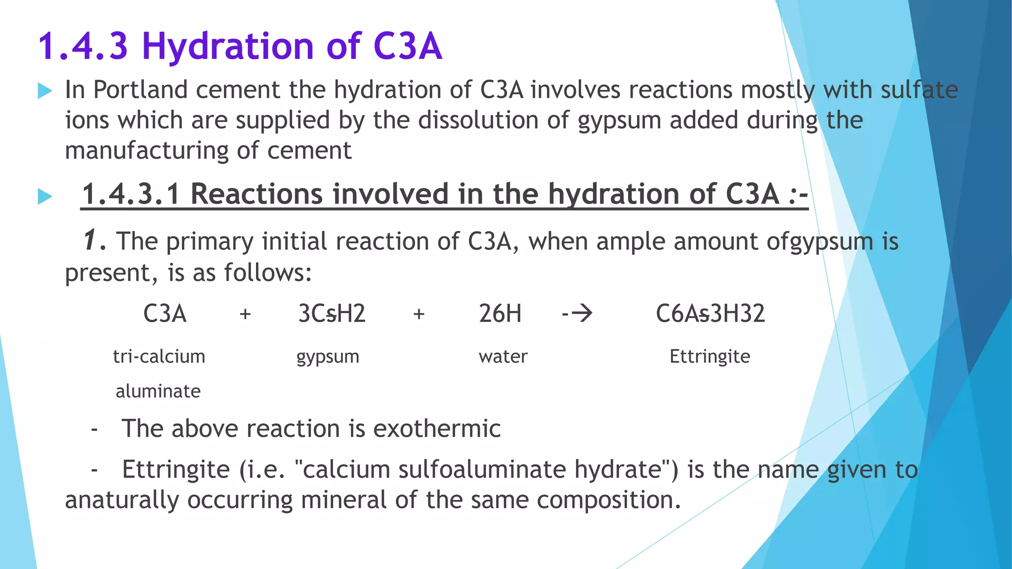 Hydration of cement | PPTX