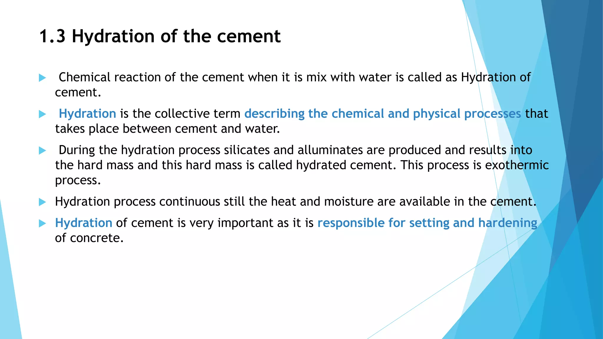 Hydration of cement | PPTX