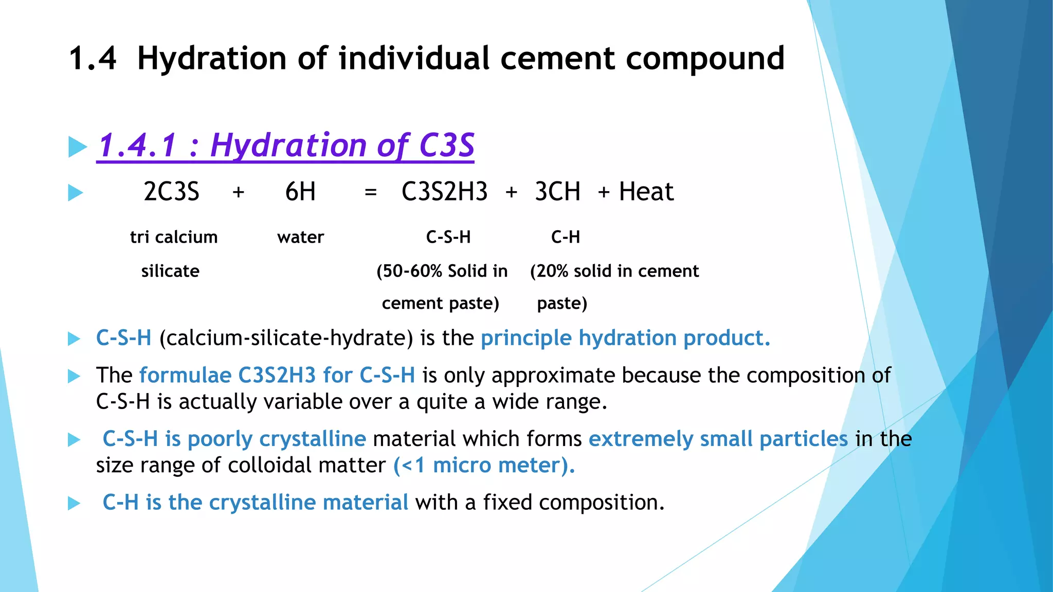 Hydration of cement | PPTX