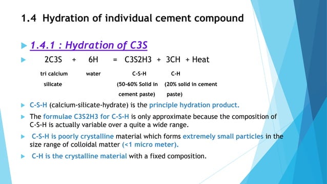 Hydration of cement | PPTX | Chemistry | Science