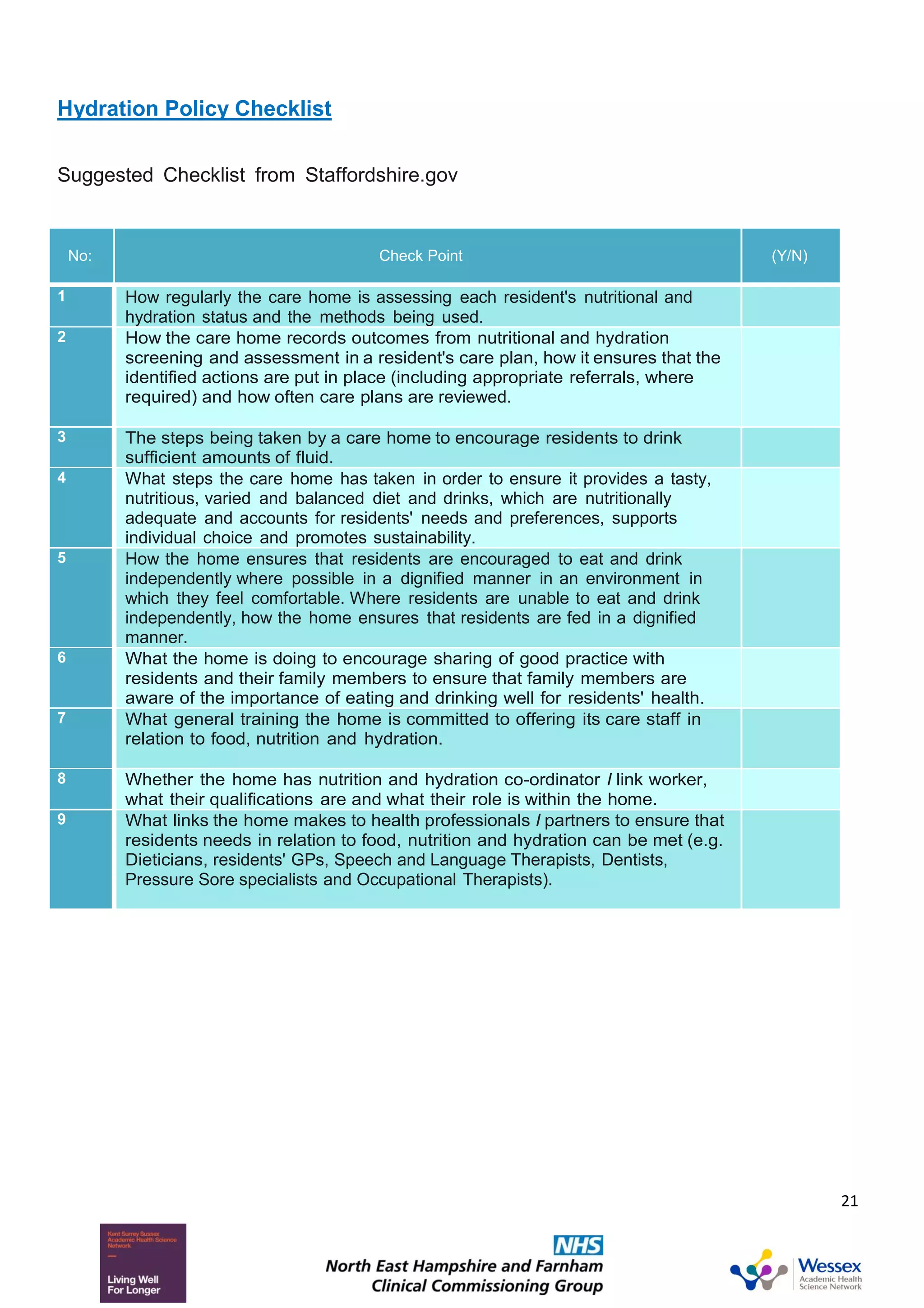 Toolkit: improving hydration among older people | PDF