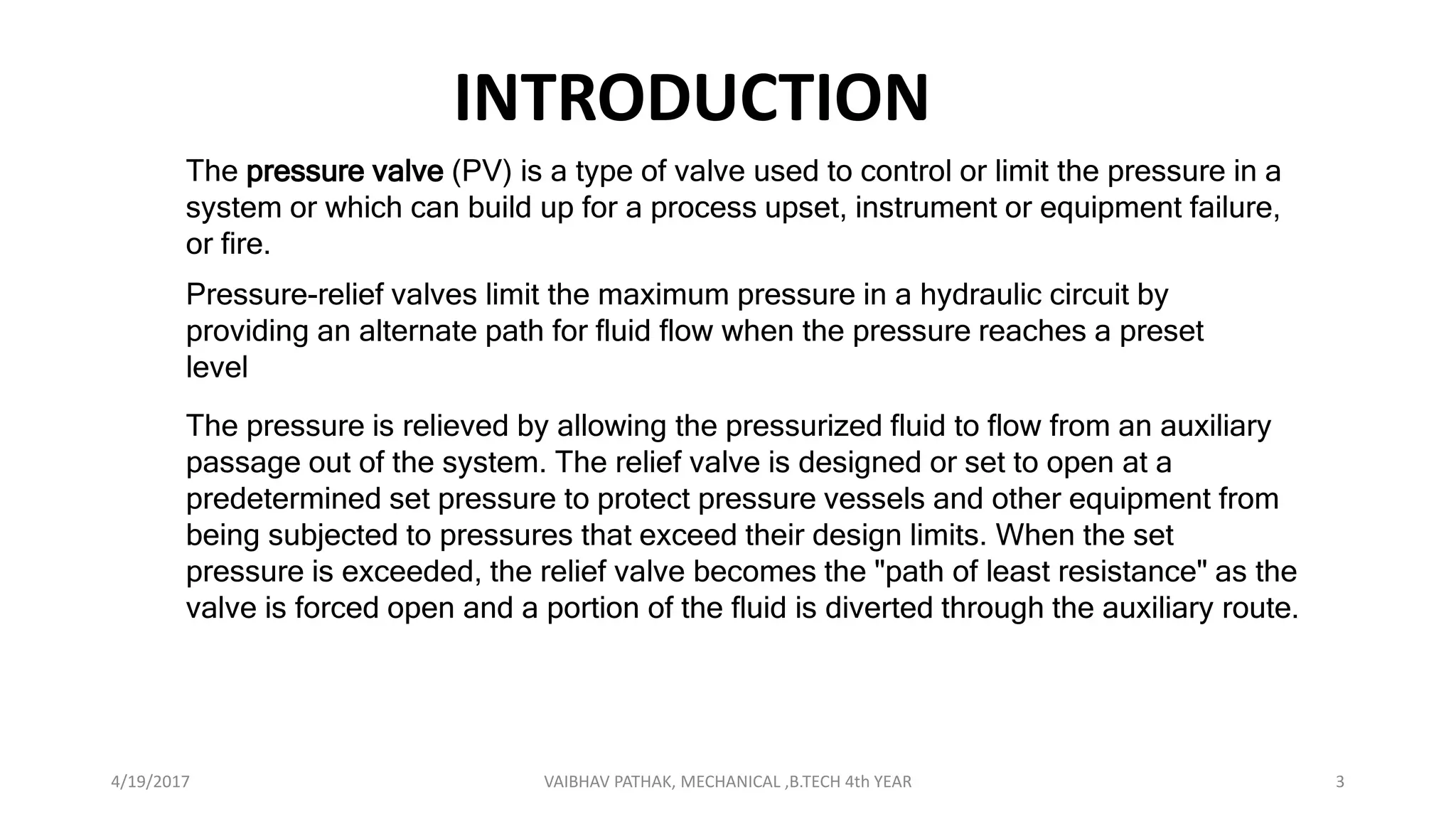 Hydraulic pressure valves | PPTX