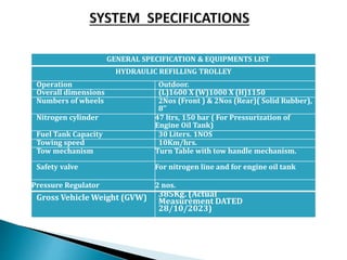 HYDRAULIC REFILLING TROLLEY - NEOMETRIX DEFENCE | PPTX