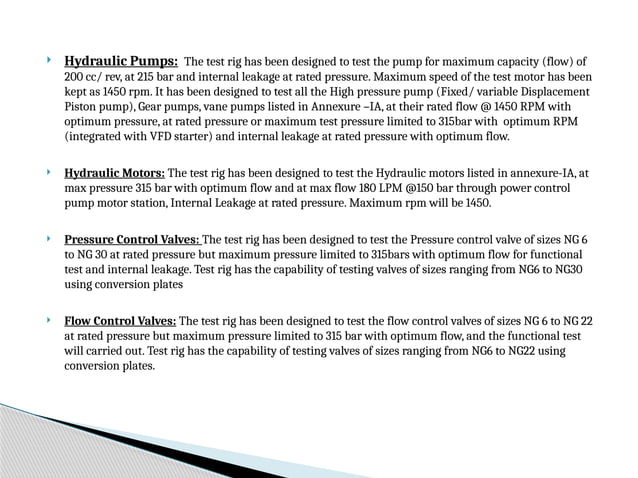 Hydraulic Test Rig - Neometrix Defence Limited | PPTX