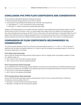 Hydraulic Testing of Pvc Pipe Laboratory and Field Tests Confirm Flow ...