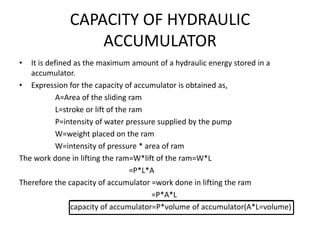 Hydraulic accumulator | PPTX