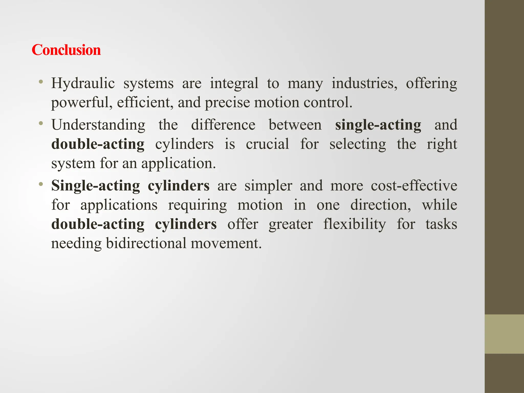 Basics of Hydraulic Actuation System with examples and applications | PPTX