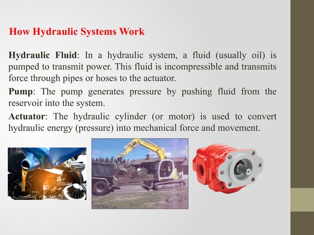 Basics of Hydraulic Actuation System with examples and applications | PPT