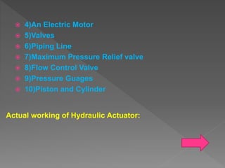 Hydraulic actuator presentation | PPTX
