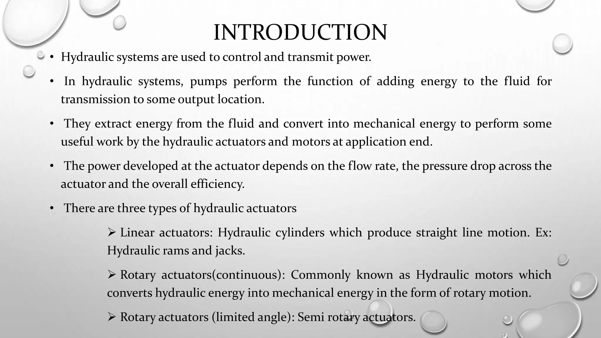 Hydraulic actuators and motors | PPTX