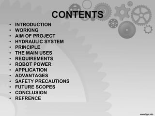 Hydraulic arm (slmcop)5th sem... gulahmed | PPT