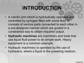 Hydraulic arm (slmcop)5th sem... gulahmed | PPT